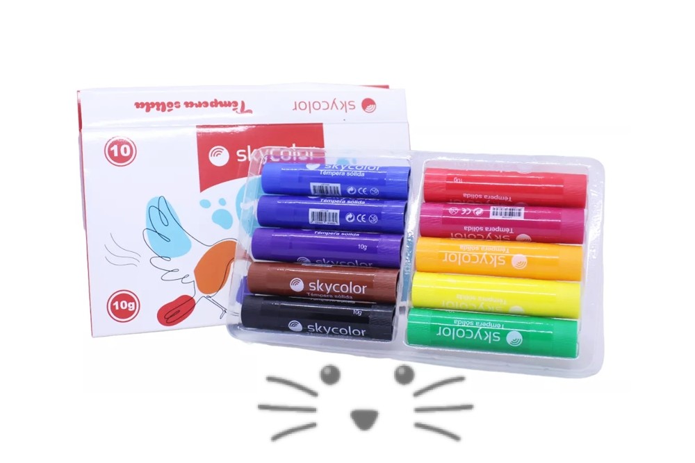 Témpera Sólida x10 Colores Clásicos - Nicasio el Ratón